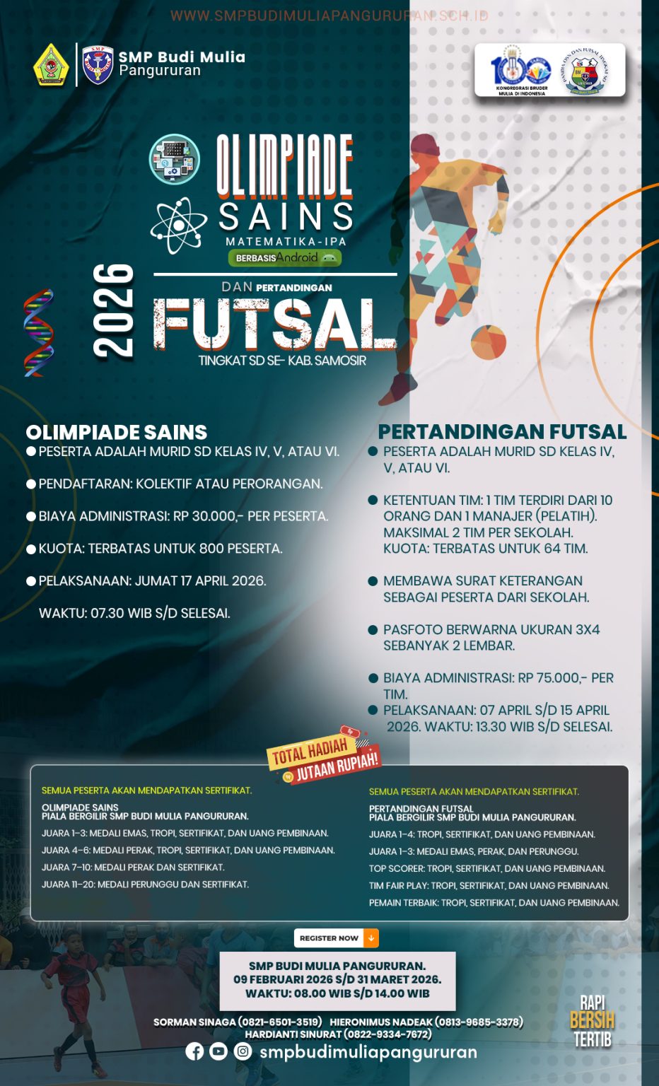 OLIMPIADE SAINS DAN FUTSAL TINGKAT SD 2026 – Website Resmi SMP Swasta ...